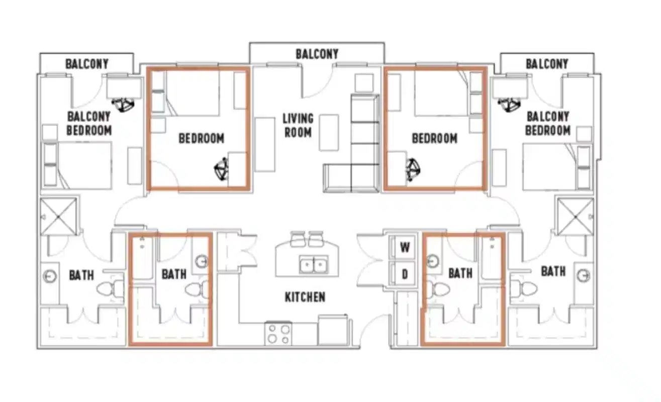 The Block Austin, West Campus Apartments, TX | Amber